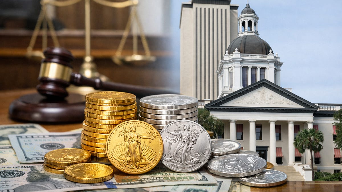 Florida recognizes gold and silver coins as legal tender for biz.