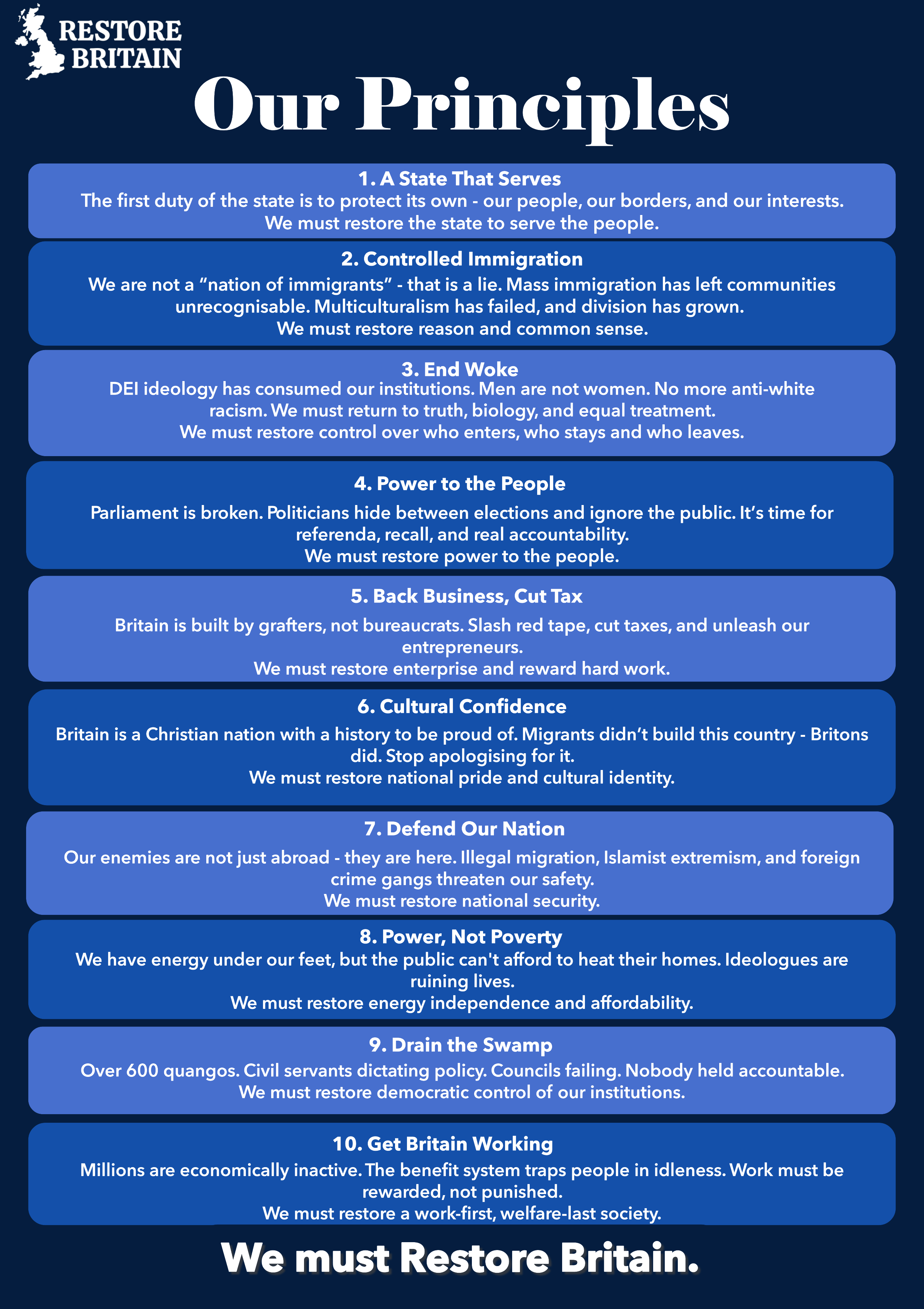 The 10 Principles of Restore Britain - the new political movement led ...