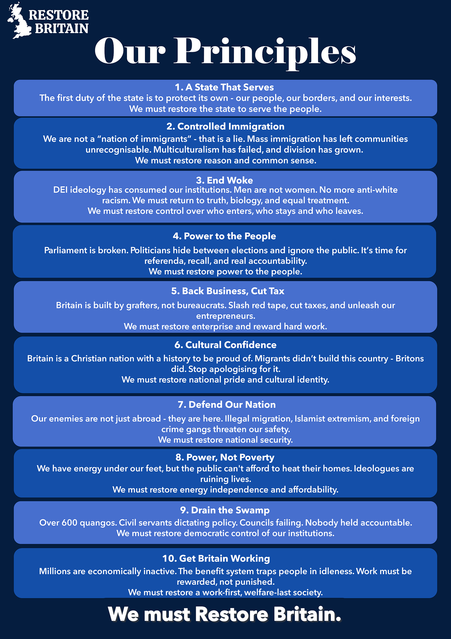 The 10 Principles of Restore Britain - the new political movement led ...