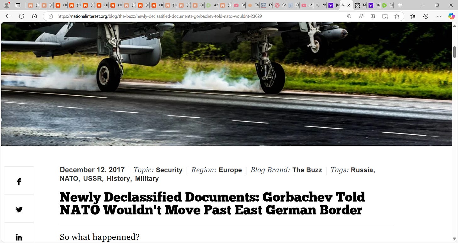 'Not one inch'! Gorbachev was lied to by James Baker III, assured by ...