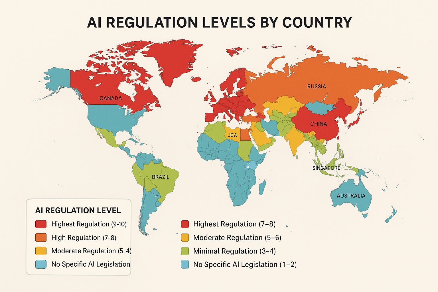 Global AI Regulation Landscape: From Strict Laws to No Rules