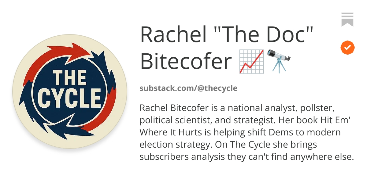 Rachel "The Doc" Bitecofer 📈🔭 | Substack