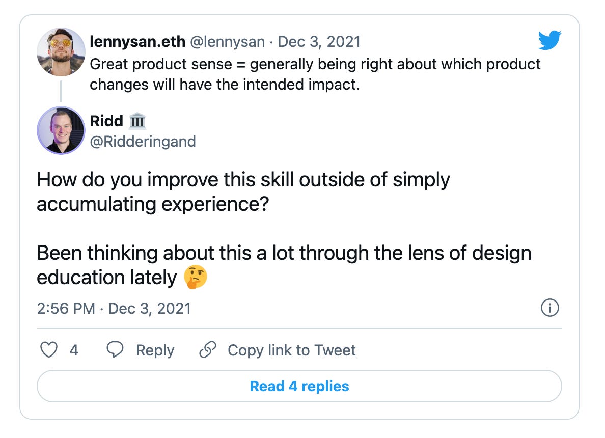 How to develop product sense - by Jules Walter