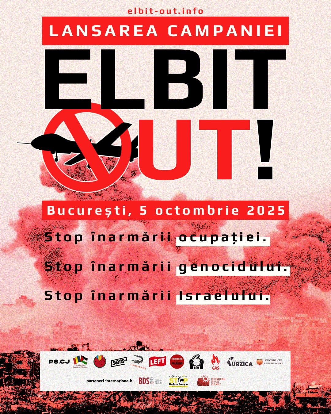 Stop comerțului cu arme cu Israel. Elbit Out! - PS.CJ