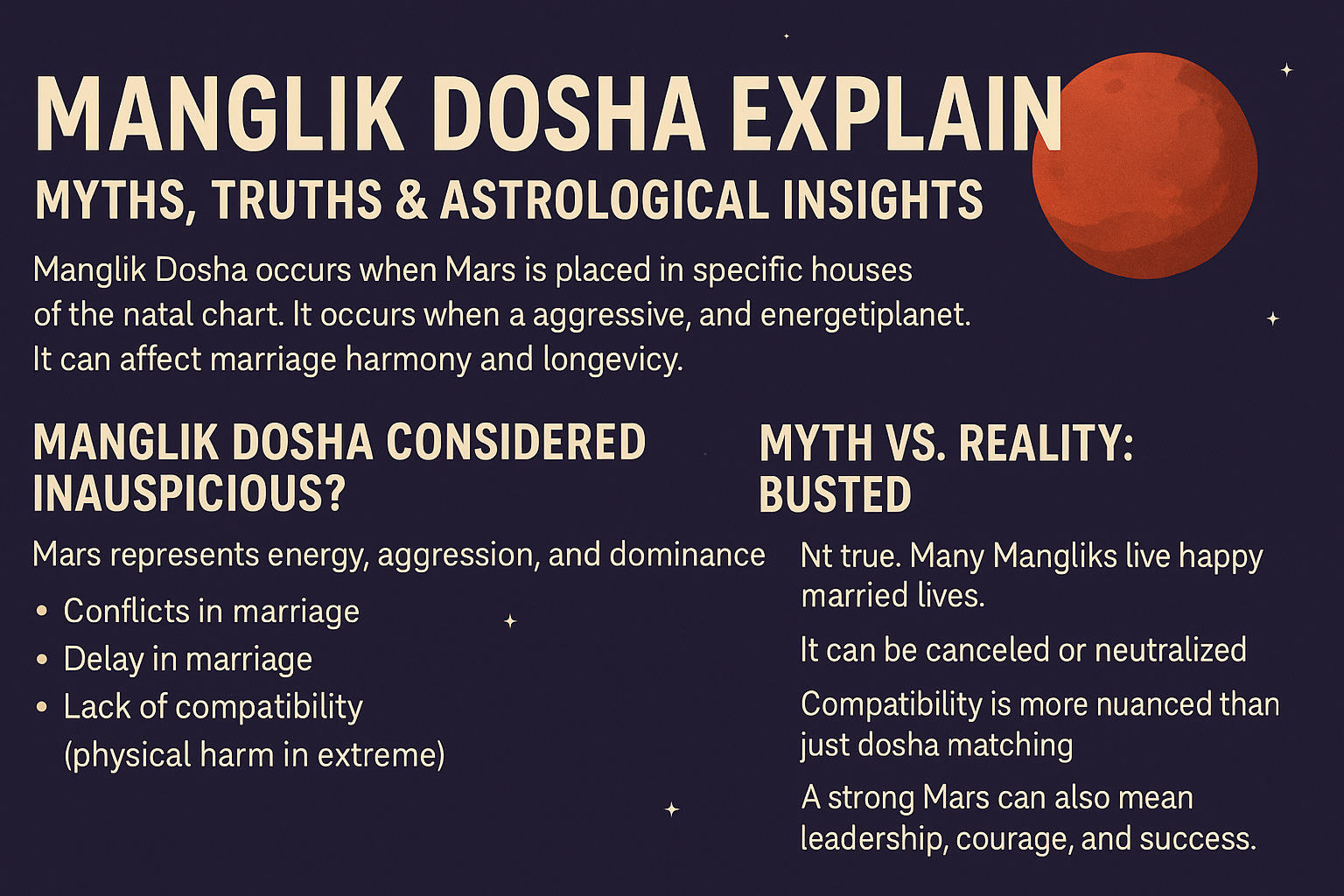 🔮 Manglik Dosha Explained: Myths, Truths & Astrological Insights