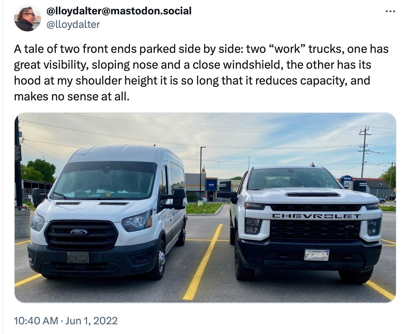 Car and truck front ends reach new heights - by Lloyd Alter