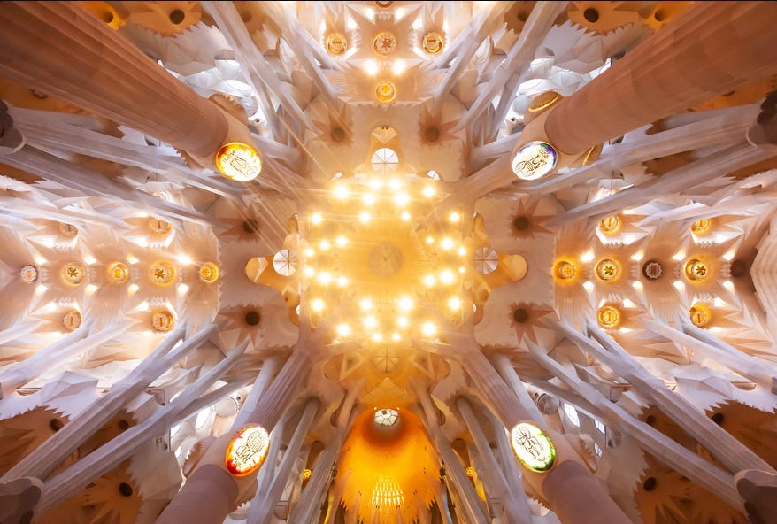 Antoni Gaudí – The ceilings and pillars of La Sagrada Familia