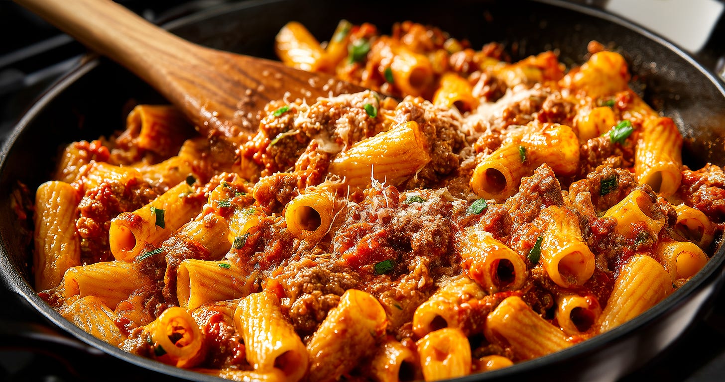Creamy Ground Beef Ragu Pasta Recipe - by Sophie