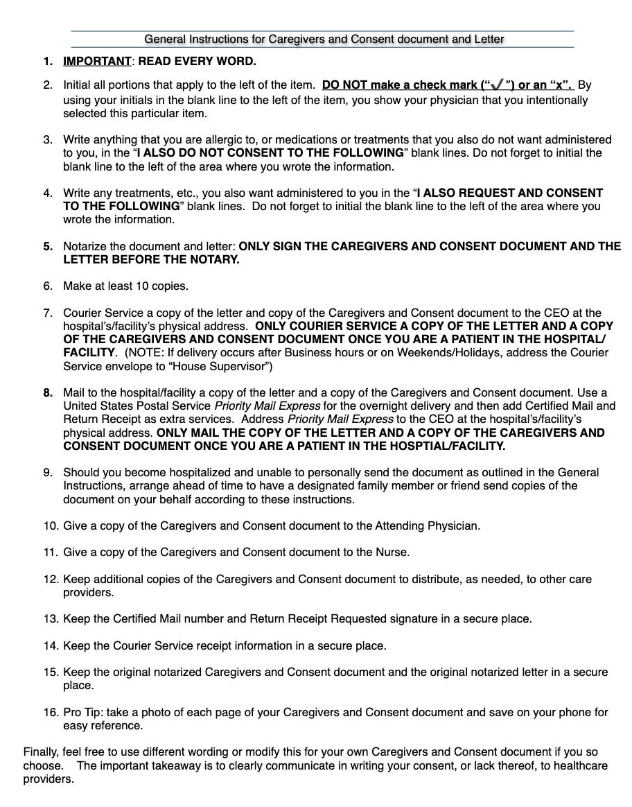 UPDATED FOR JULY 2025! The 'I DO NOT CONSENT FORM' by Laura Bartlett