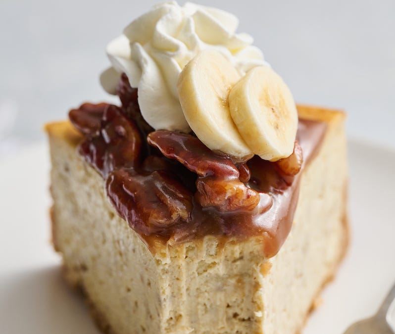 Banana Cheesecake with Gooey Pecan Sauce - Ashley Manila