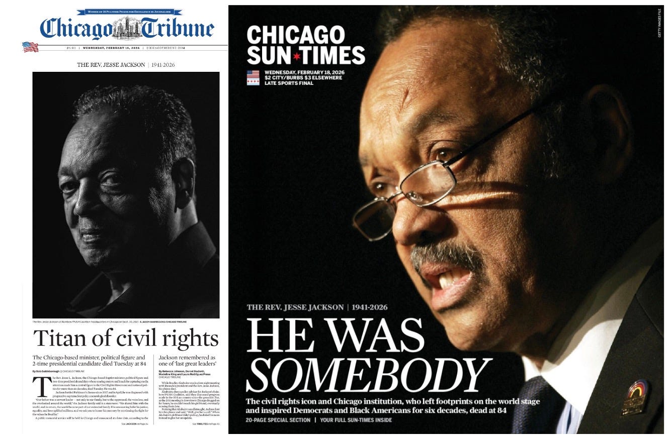 Chicago media did itself proud after Jesse Jackson's death