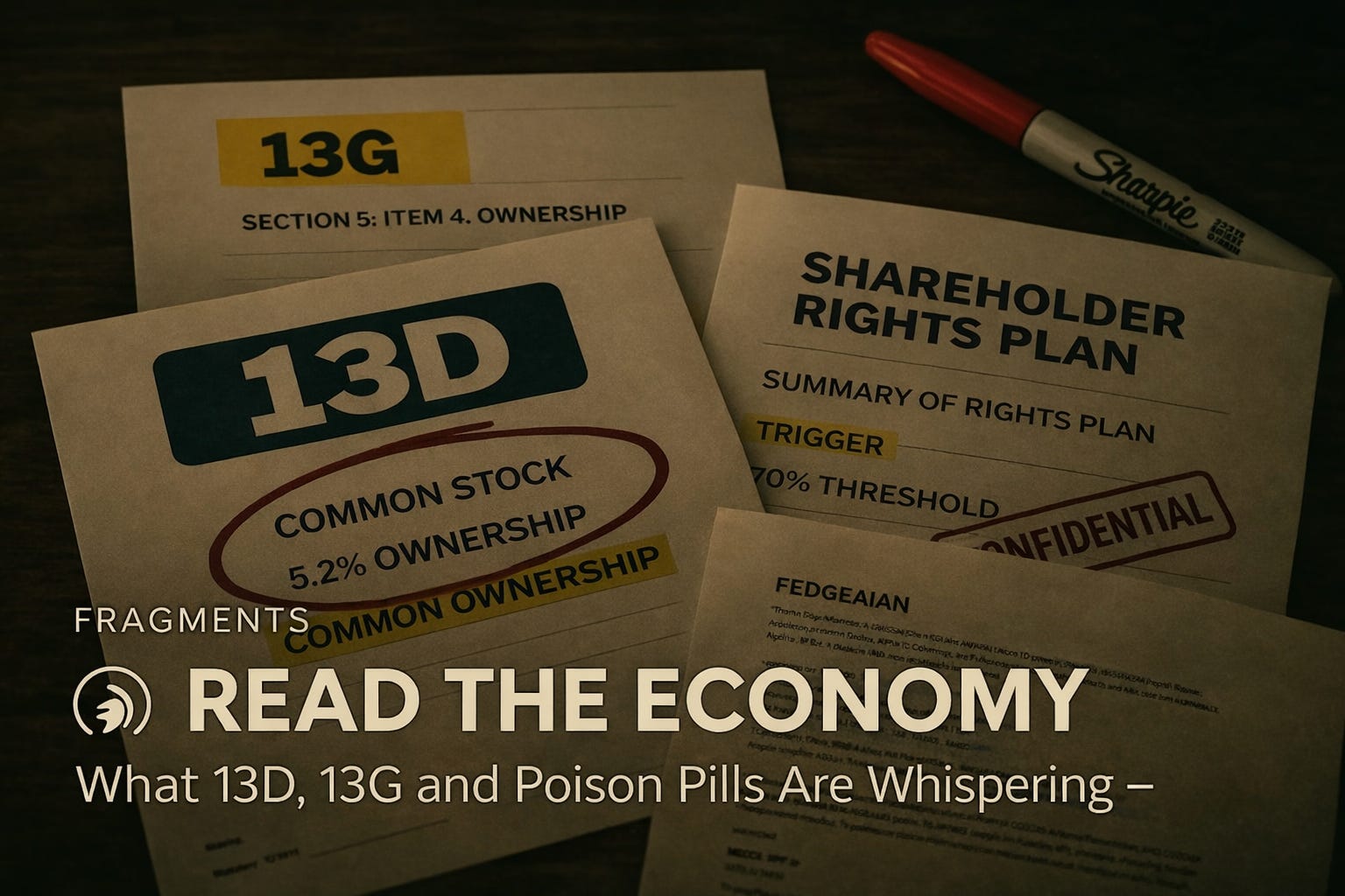 🚀 📡 READ THE ECONOMY — 13D, 13G & Board Defenses (Poison Pills), Monday ...
