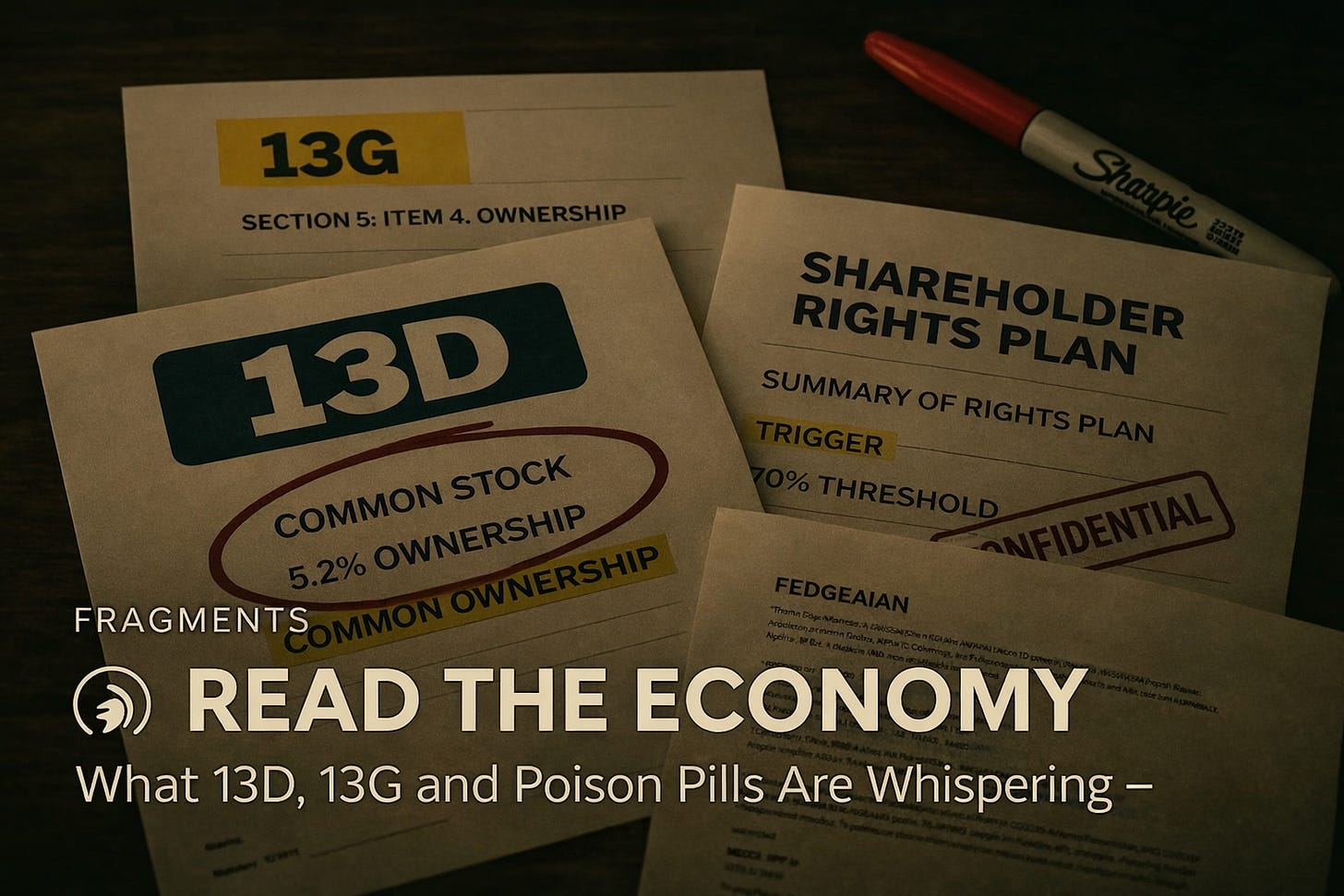 🚀 📡 READ THE ECONOMY — 13D, 13G & Board Defenses (Poison Pills), Monday ...