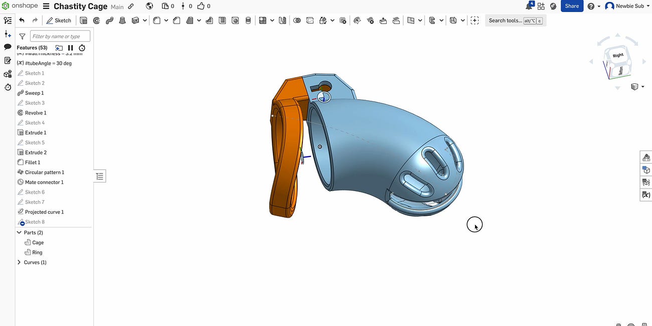 Designing a Chastity Cage - Newbie Sub on Chastity