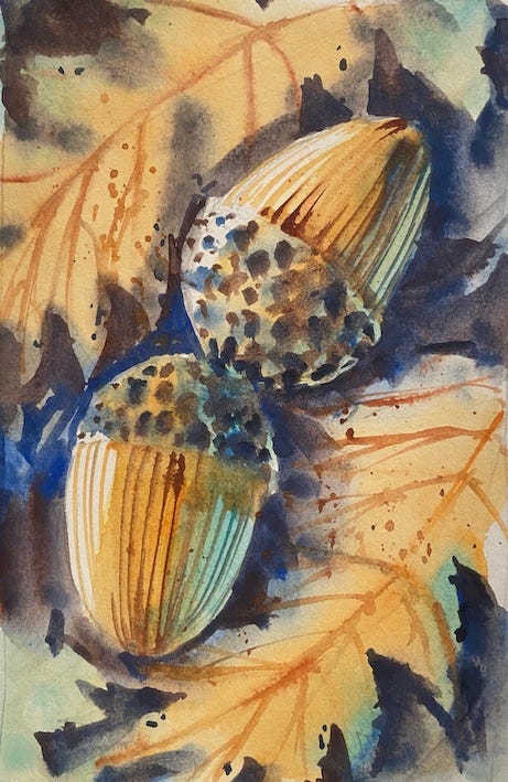 Falling leaves – Loose Watercolours