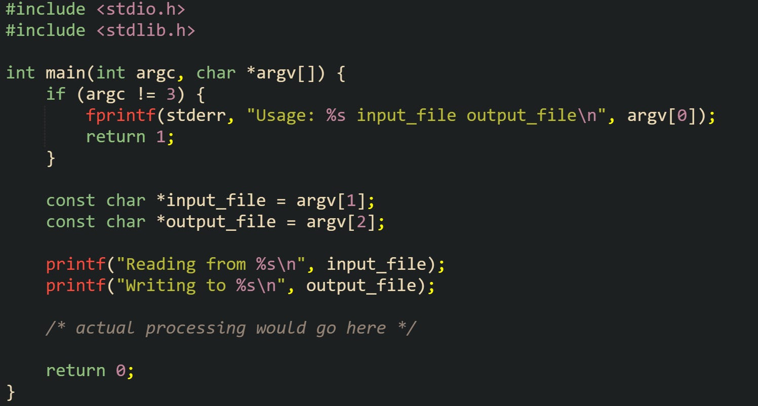 Command Line Arguments and main in C