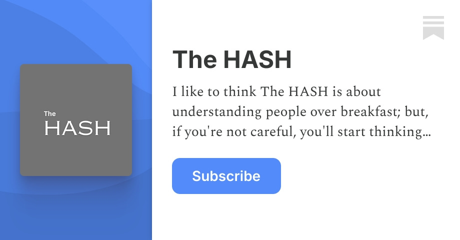 The HASH | John Niedermaier | Substack