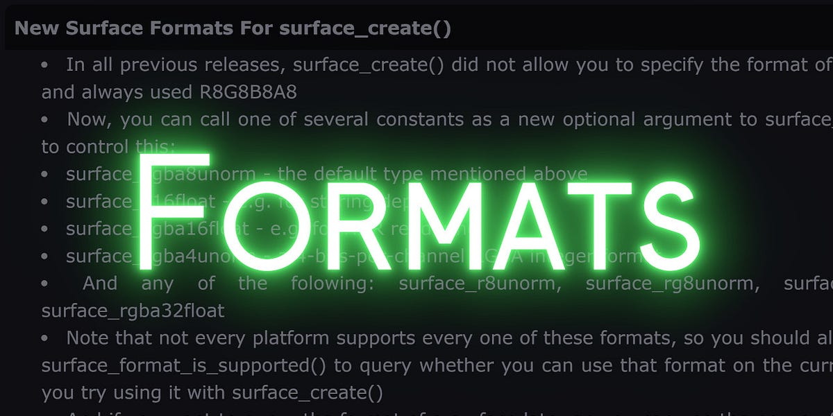 GM Shaders Mini: Formats - by Xor - GM Shaders