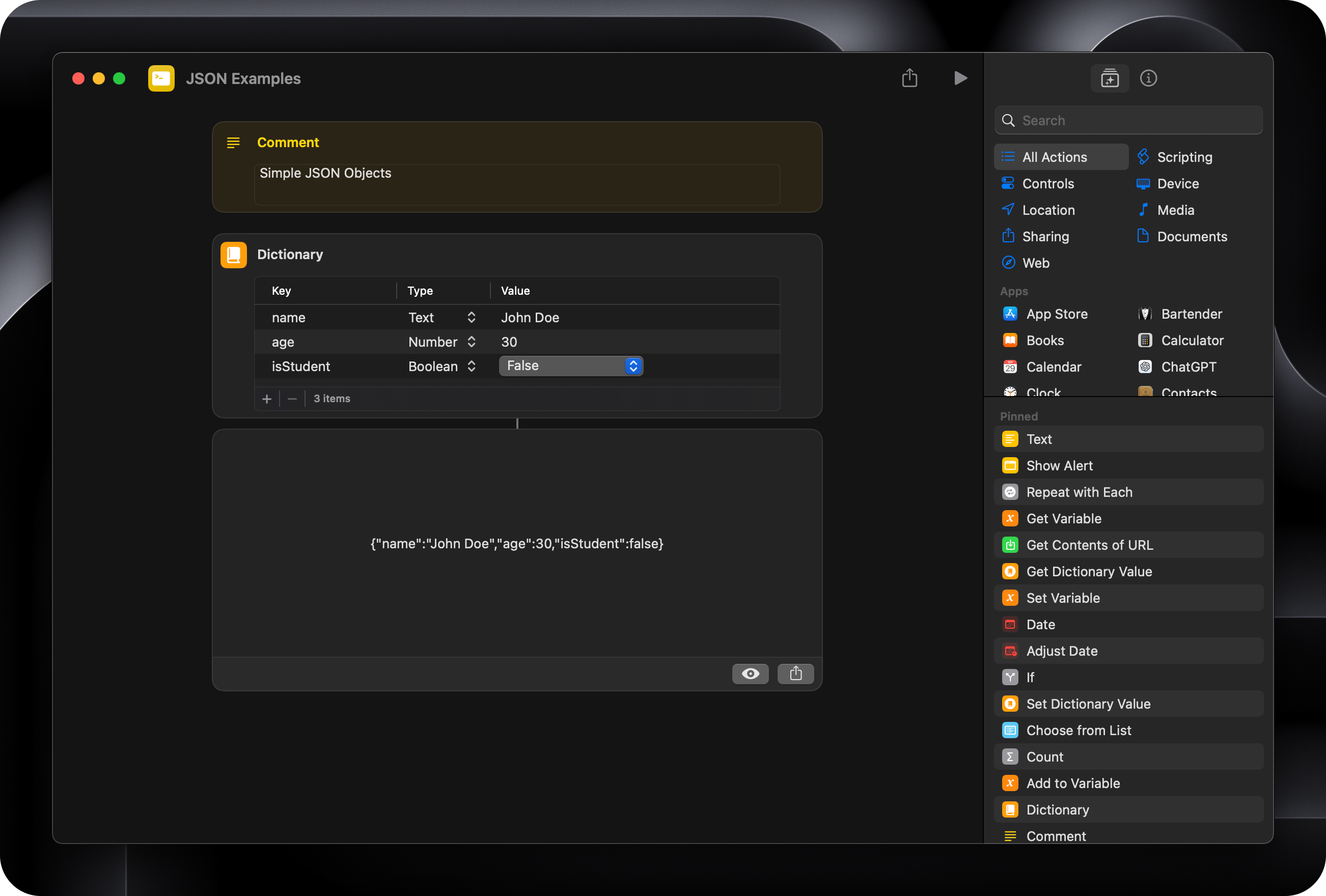 Using JSON Data In Apple Shortcuts - by Alex Sherwood