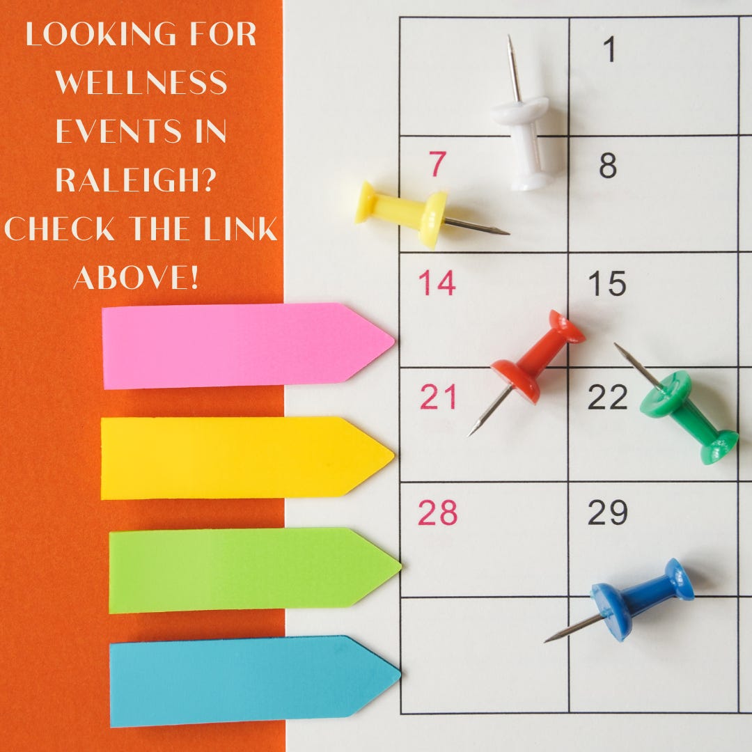 Raleigh Area Wellness Events Calendar