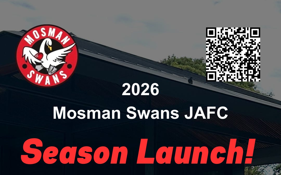 Mosman Swans registrations + 2026 Season Launch + date changes to events!