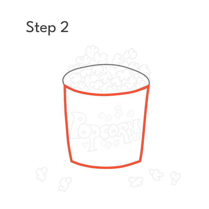 Doodle a Bucket of Popcorn - by Amy and Justin - AJ Doodles