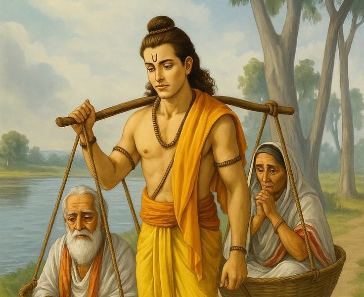 🌿 The Story of Shravan Kumar – A Lesson from the Ramayana