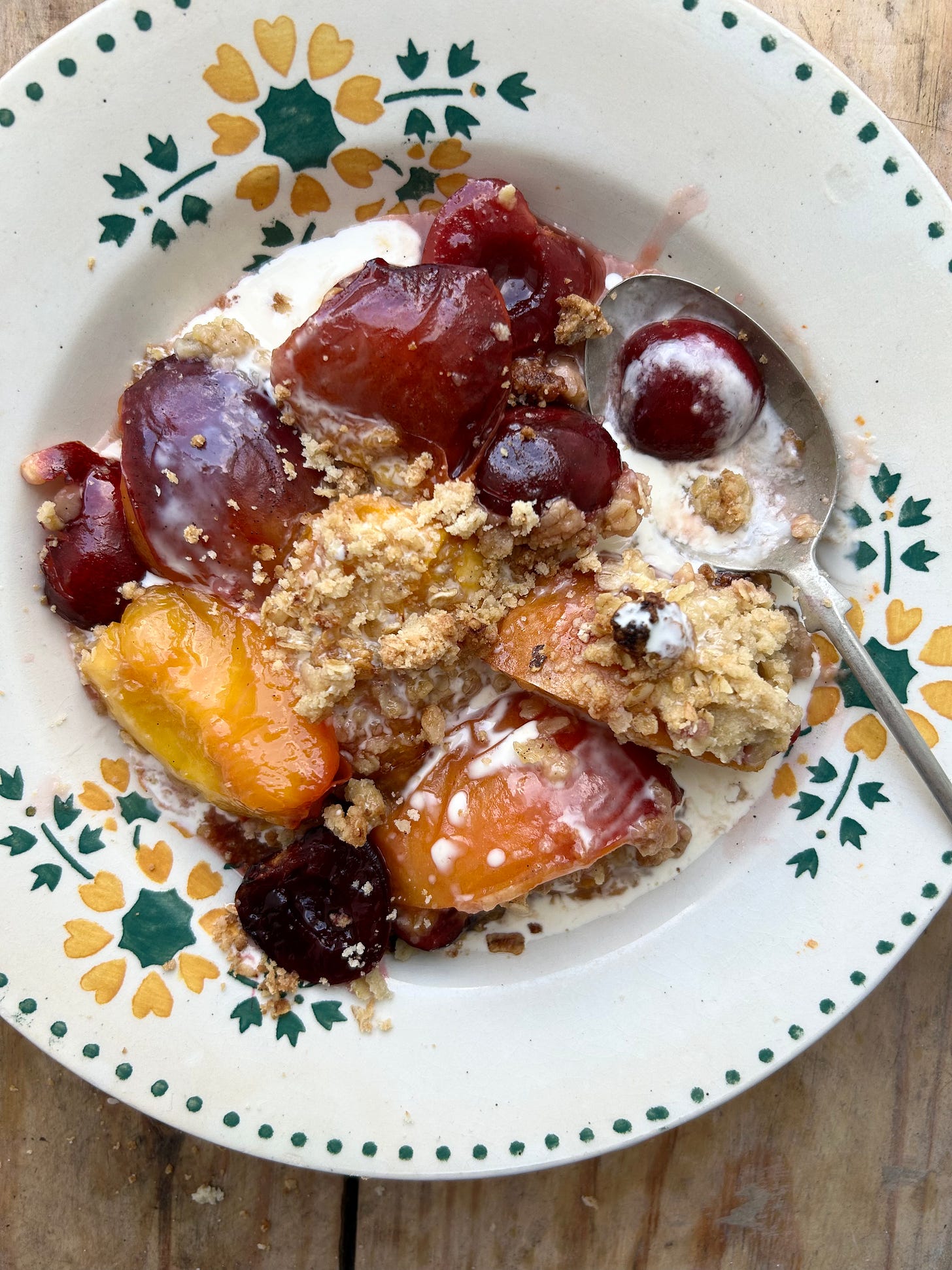 rice pudding with stewed fruit