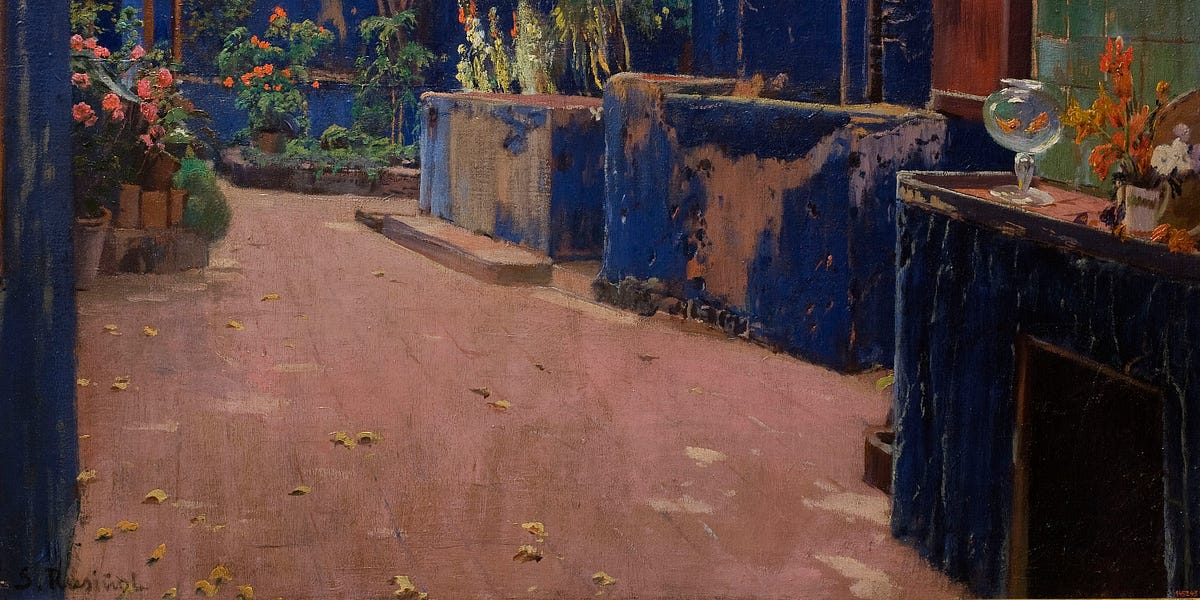 The Blue Courtyard: Ekphrastic Challenge #1