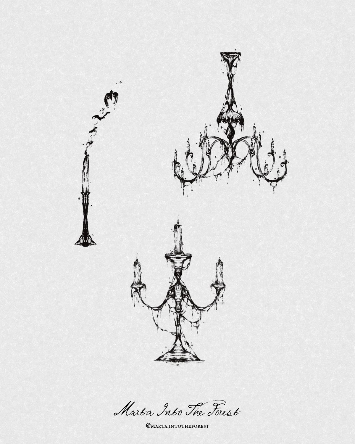 vintage art and gothic chandeliers