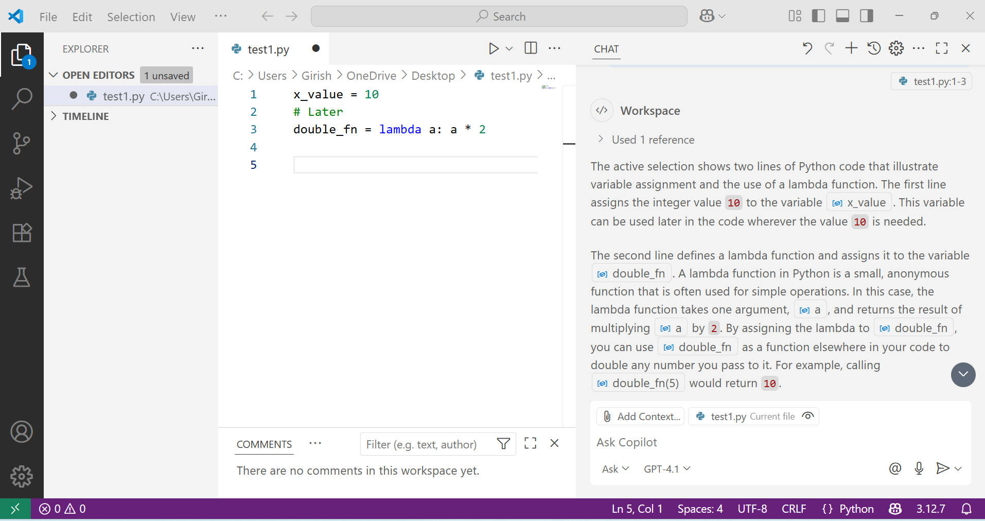 Unleashing GitHub Copilot in Visual Studio Code: A Developer’s AI Assistant for Python and Beyond