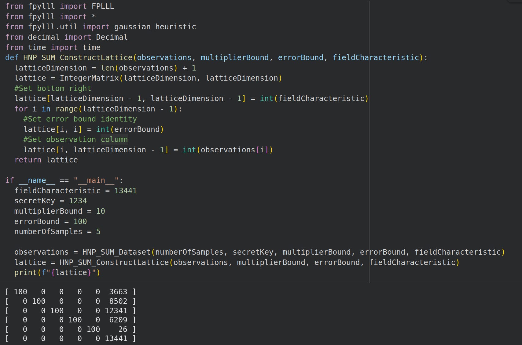 HNP-SUM: Hidden Number Problem With Small Unknown Multipliers in Python
