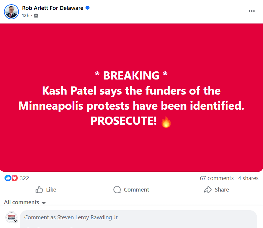 Active Measures Facilitation Scan: Rob Arlett Protest‑Funding Thread