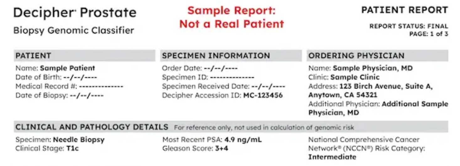 Decipher Prostate Biopsy Report Explained - 068