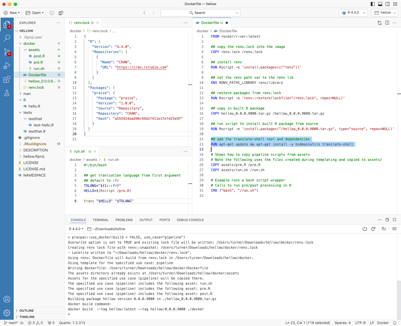 R package development in Positron - by Stephen D. Turner