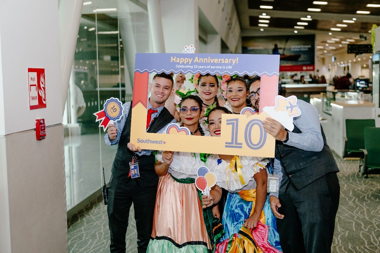 Guanacaste Aeropuerto y Southwest Airlines celebran 10 años de operaciones