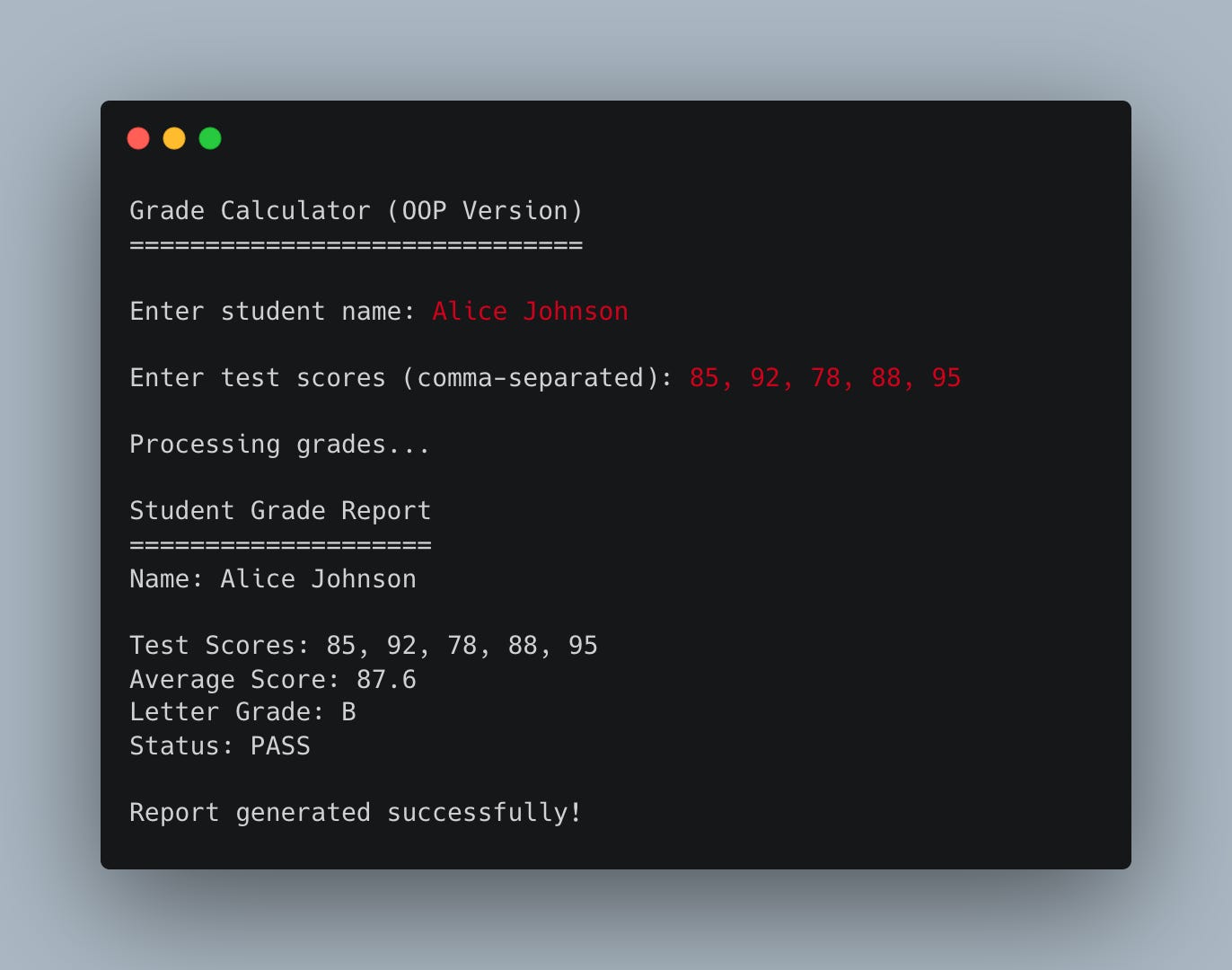 Build a Grade Calculator with Classes (OOP Version)