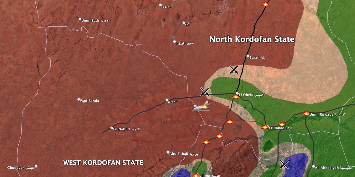 Map: The Drone War in Kordofan - Sudan War Monitor