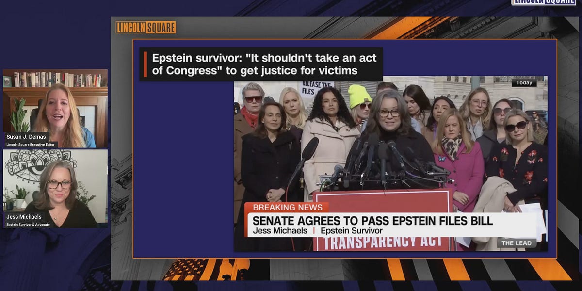 Justice for Epstein Survivors | Jess Michaels joins Susan Demas LIVE