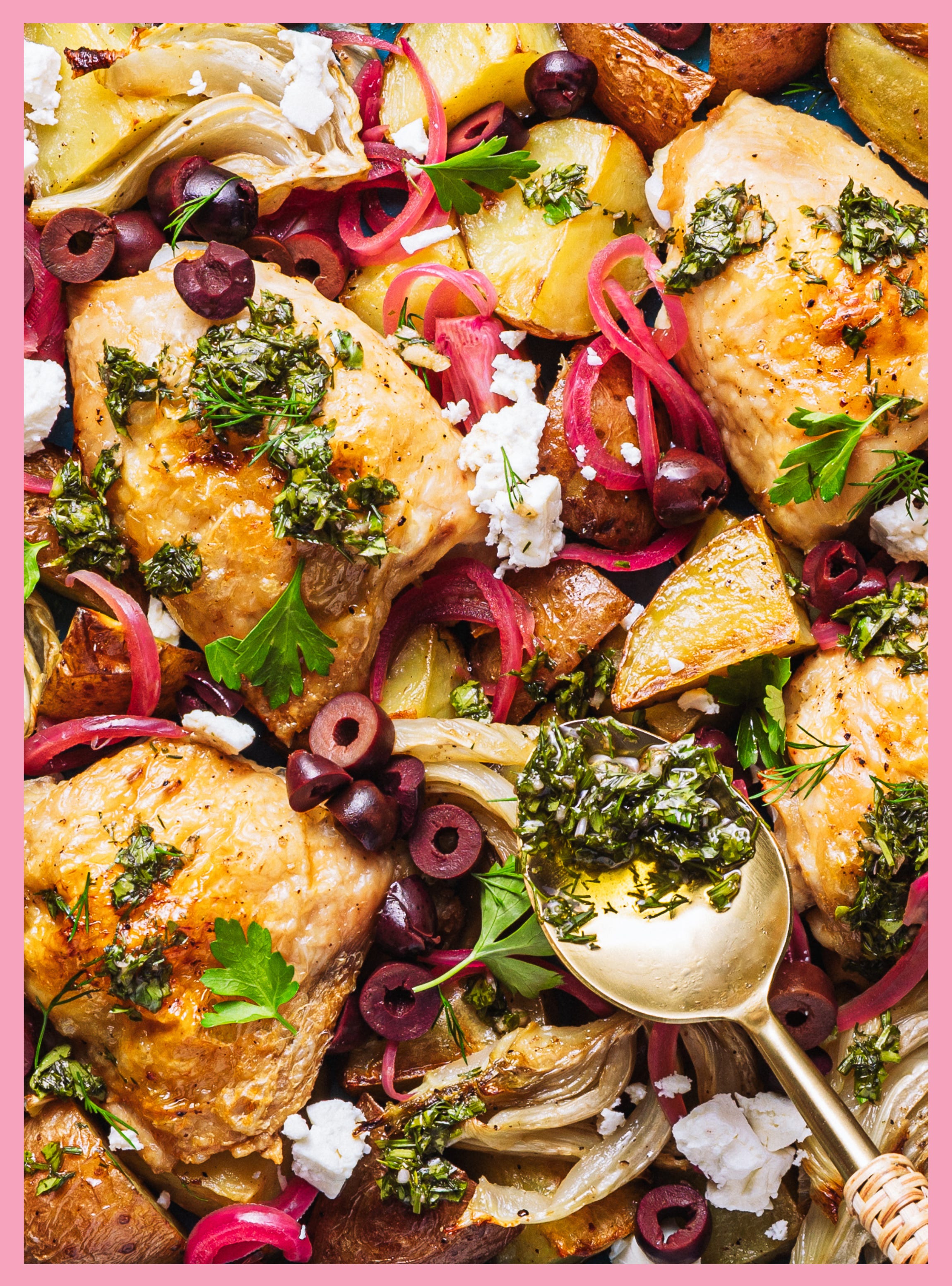 sheet-pan salt and vinegar chicken and potatoes