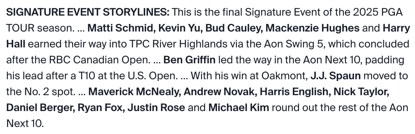 Full-Field vs. Signature Events on the PGA TOUR