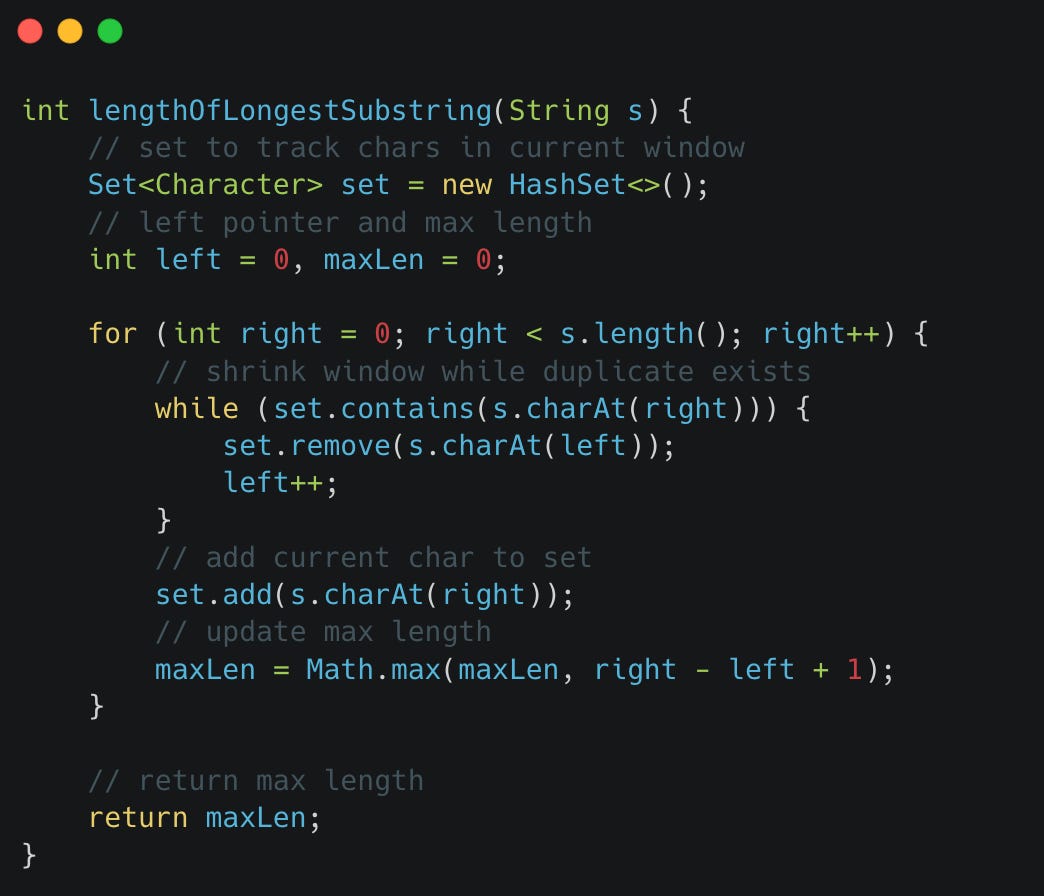 Longest Substring Without Repeating Characters