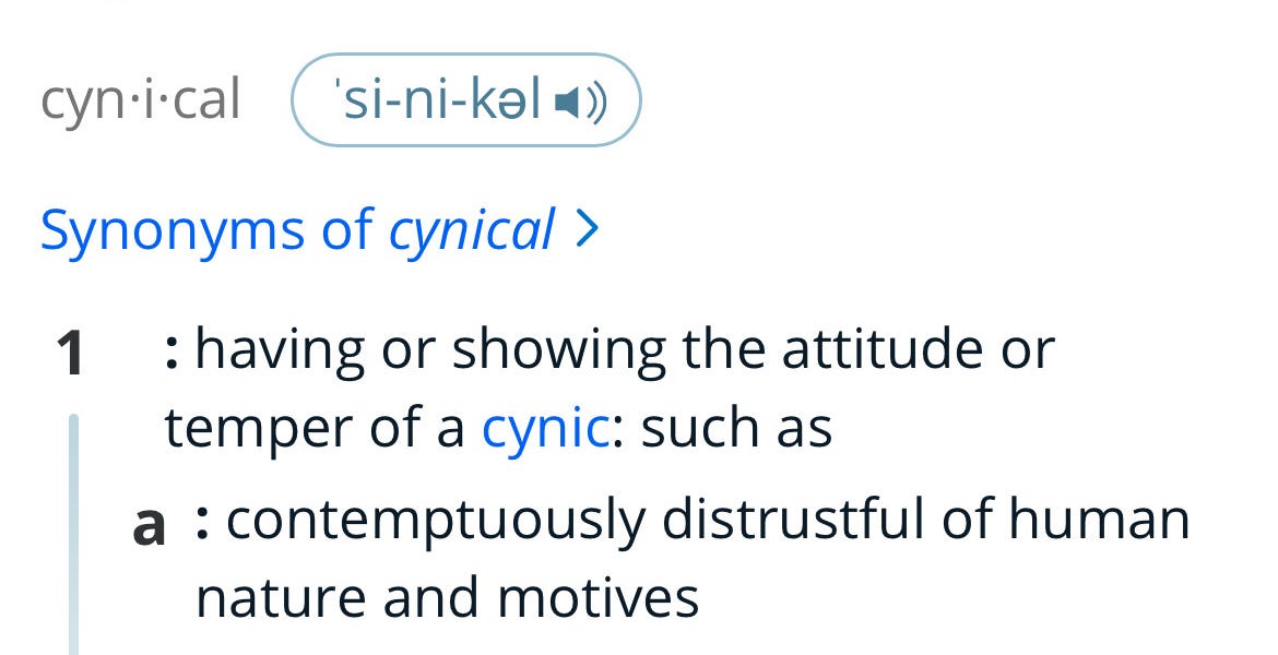cynical synonym