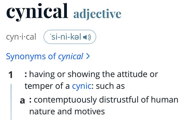 cynically synonym