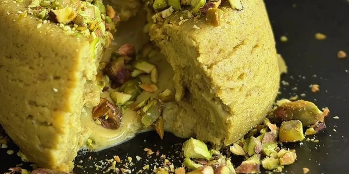 High Protein Pistachio Lava Cake - by Chef Josh Gale