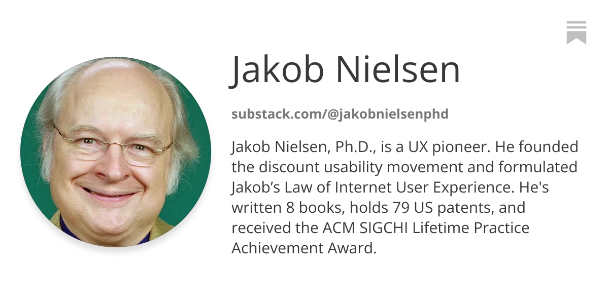Jakob Nielsen | Substack