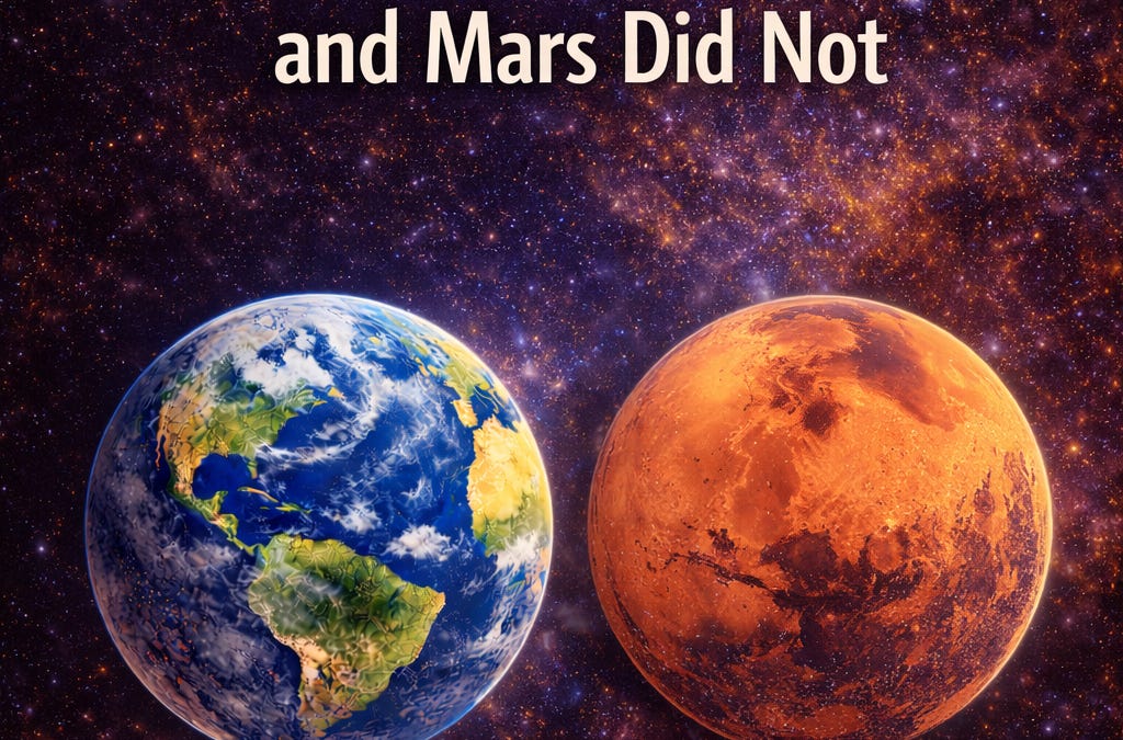 Why Earth Produces Consciousness and Mars Did Not