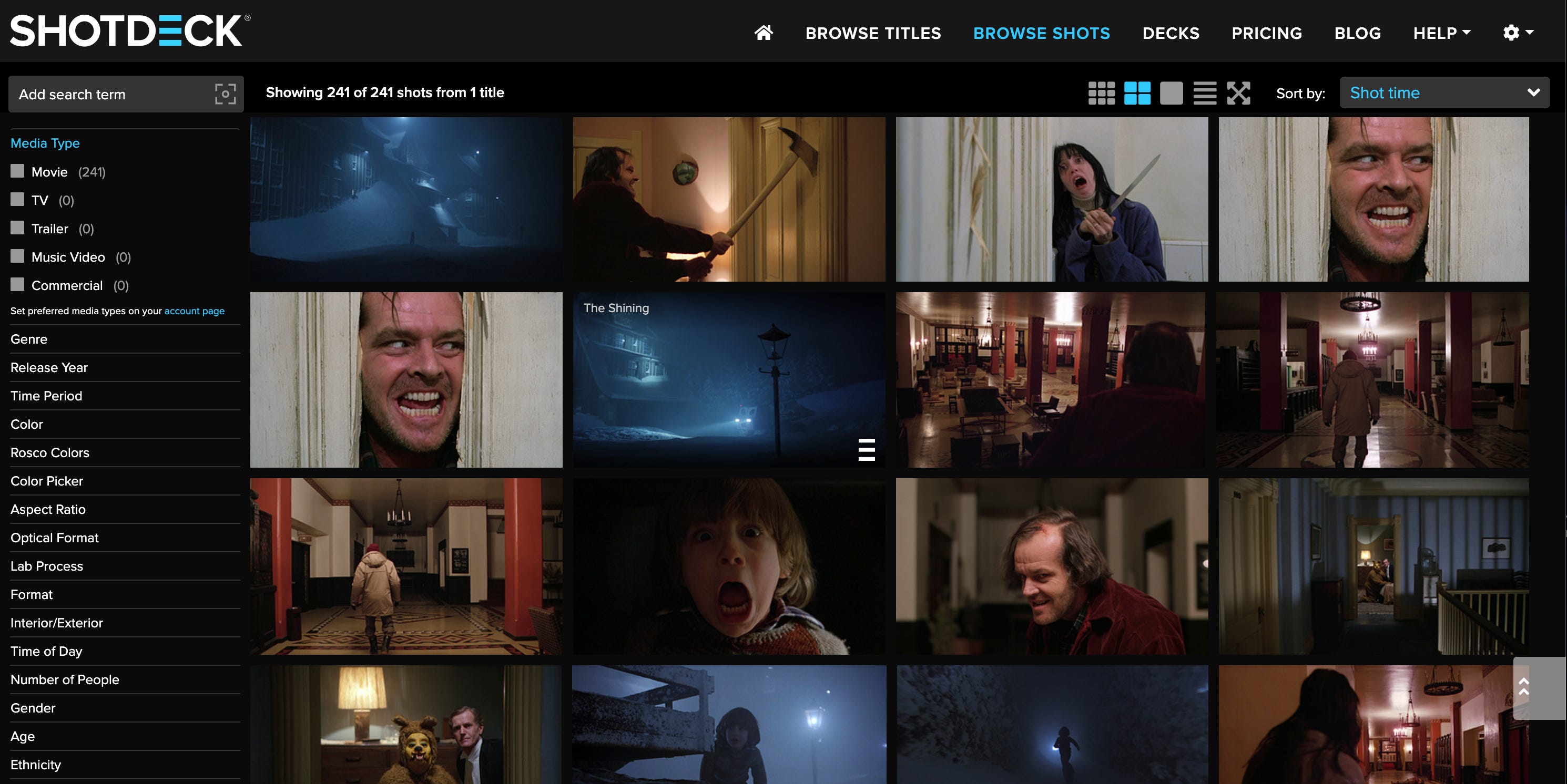 Amo "Shotdeck.com": el Google de los planos de cine