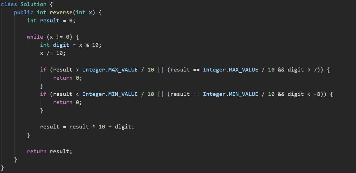 LeetCode #7: Reverse Integer — Solved in Java