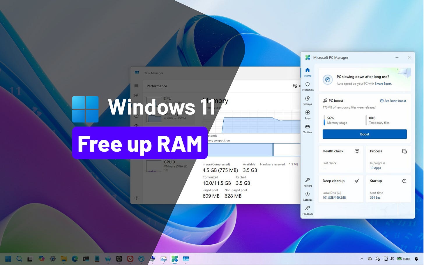 Reduce RAM usage on Windows 11 with one-click